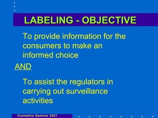 Labelling requirements cosmetics seminar | PPT