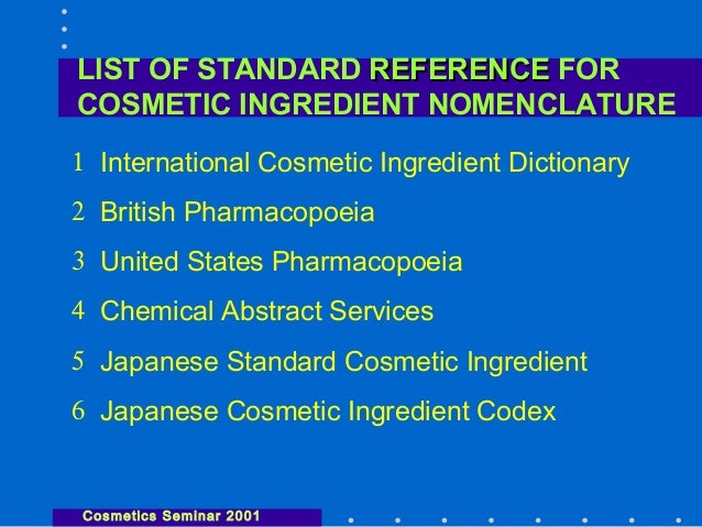 international nomenclature of cosmetic ingredients slideshare