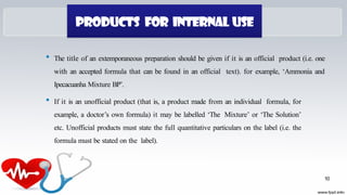 LABELLING of dispensed medication pharmacy practice | PPTX