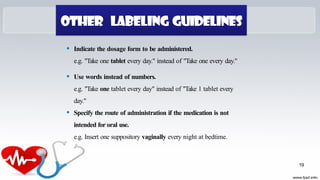 LABELLING of dispensed medication pharmacy practice | PPTX