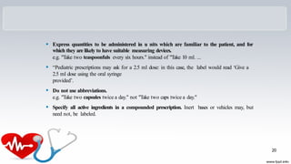 LABELLING of dispensed medication pharmacy practice | PPTX