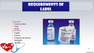 LABELLING of dispensed medication pharmacy practice | PPTX