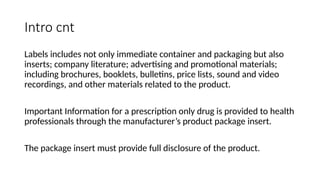 Labelling of dispense pharmaceuticals medication | PPT