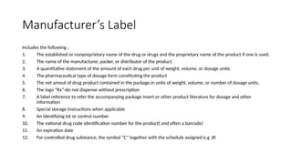 Labelling of dispense pharmaceuticals medication | PPTX