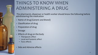 Labelling and administration of medicines | PPTX