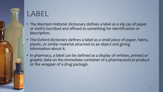 Labelling and administration of medicines | PPTX