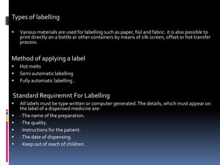 Labelling and packaging ppt | PPTX