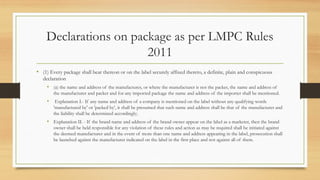 Labelling, Packing and Marking guidelines | PPT