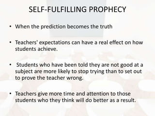 Labelling and self-fulfilling prophecy | PPTX