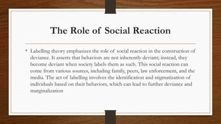 Labeling Theory in Sociology | Deviance in sociology | PPTX