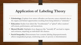 Labeling Theory in Sociology | Deviance in sociology | PPTX