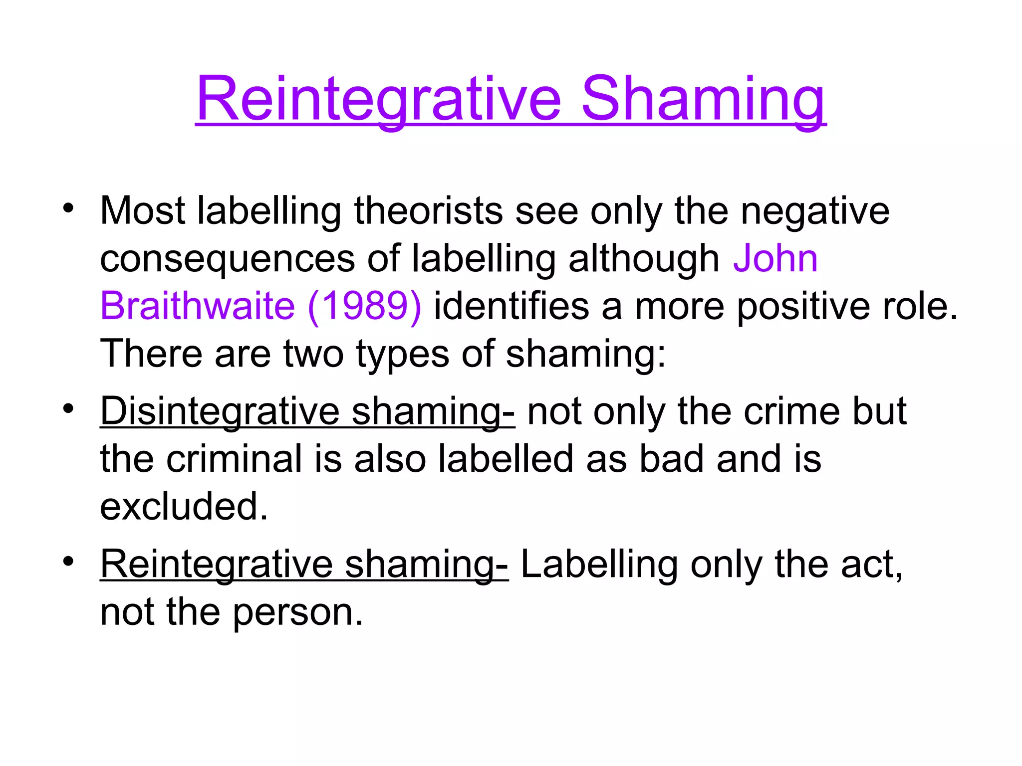 Labelling theories of Crime | PPT