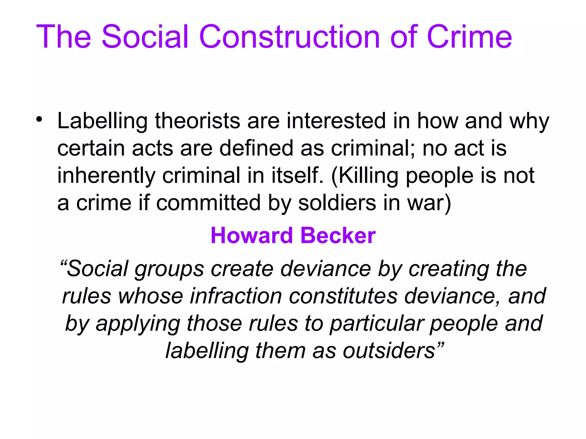Labelling theories of Crime | PPT