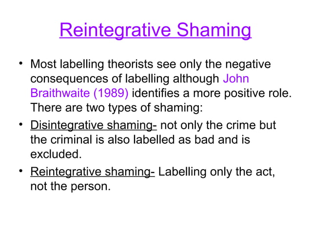 Labelling theories of Crime | PPT | Crime & Harmful Acts to Individuals ...