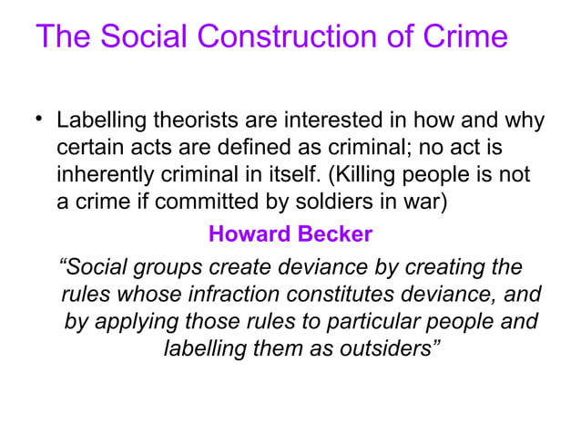 Labelling theories of Crime | PPT | Crime & Harmful Acts to Individuals ...