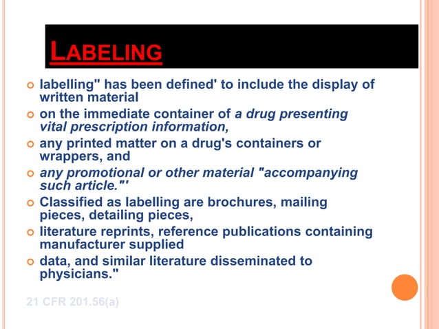Labelling of drugs cosmetics nd biotech | PPTX | Pharmaceutical ...