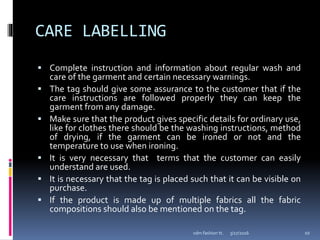 Labelling of Garments by Violet Davis-Maurice | PPTX