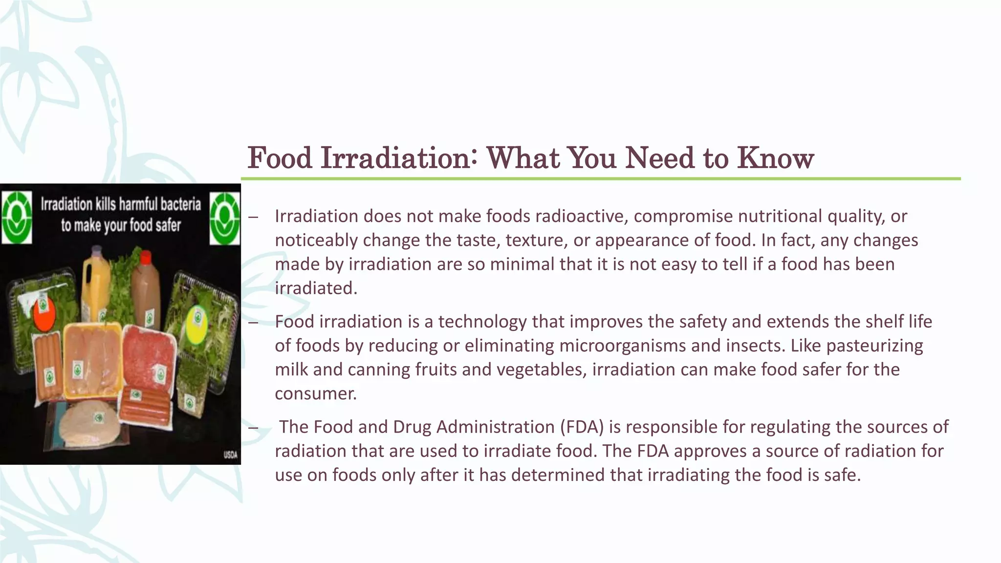 Labelling of irradiated food and organic food | PPTX