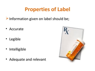 Labelling of the pharmaceuticals | PPT