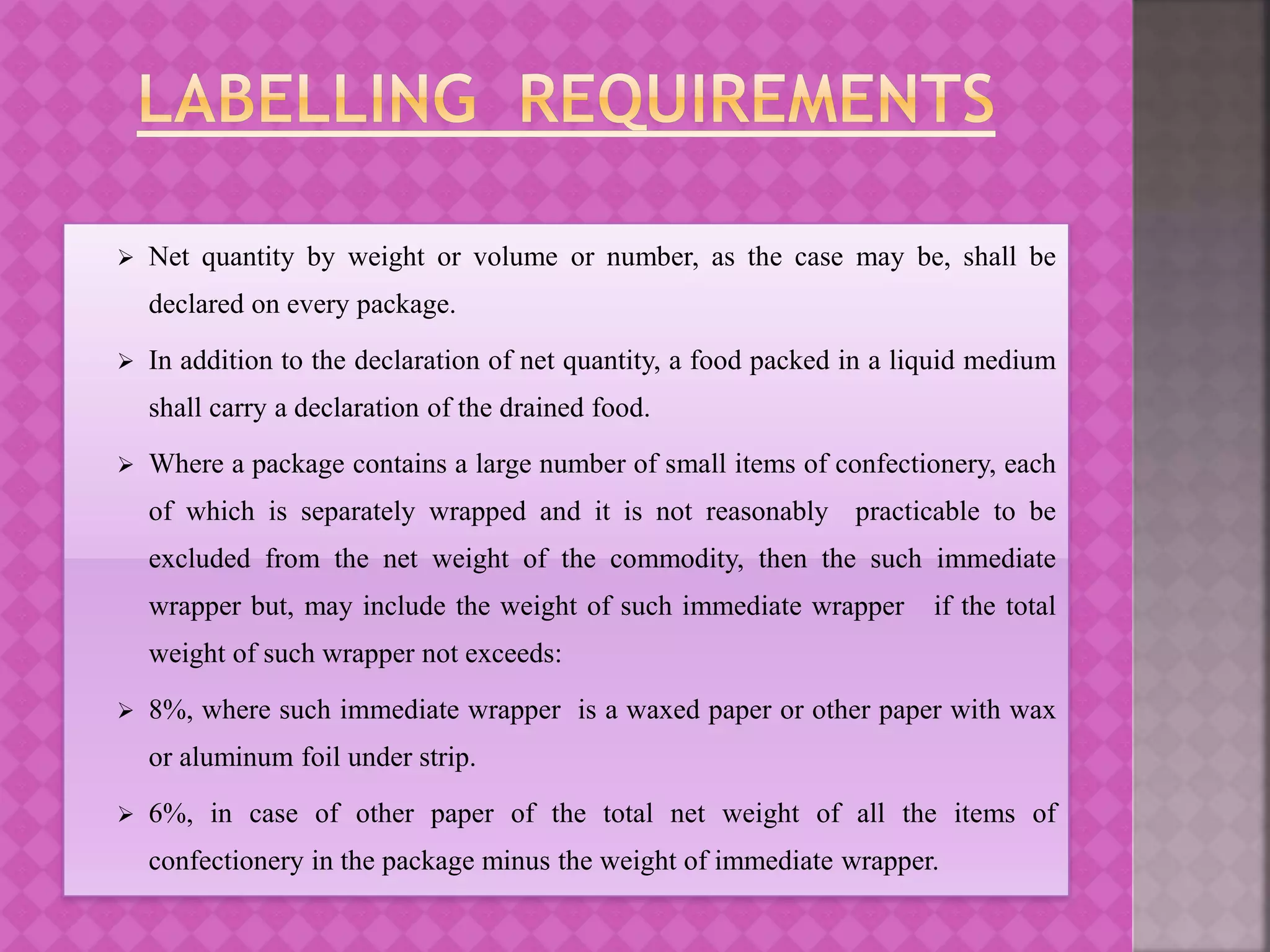 Labelling requirements | PPTX