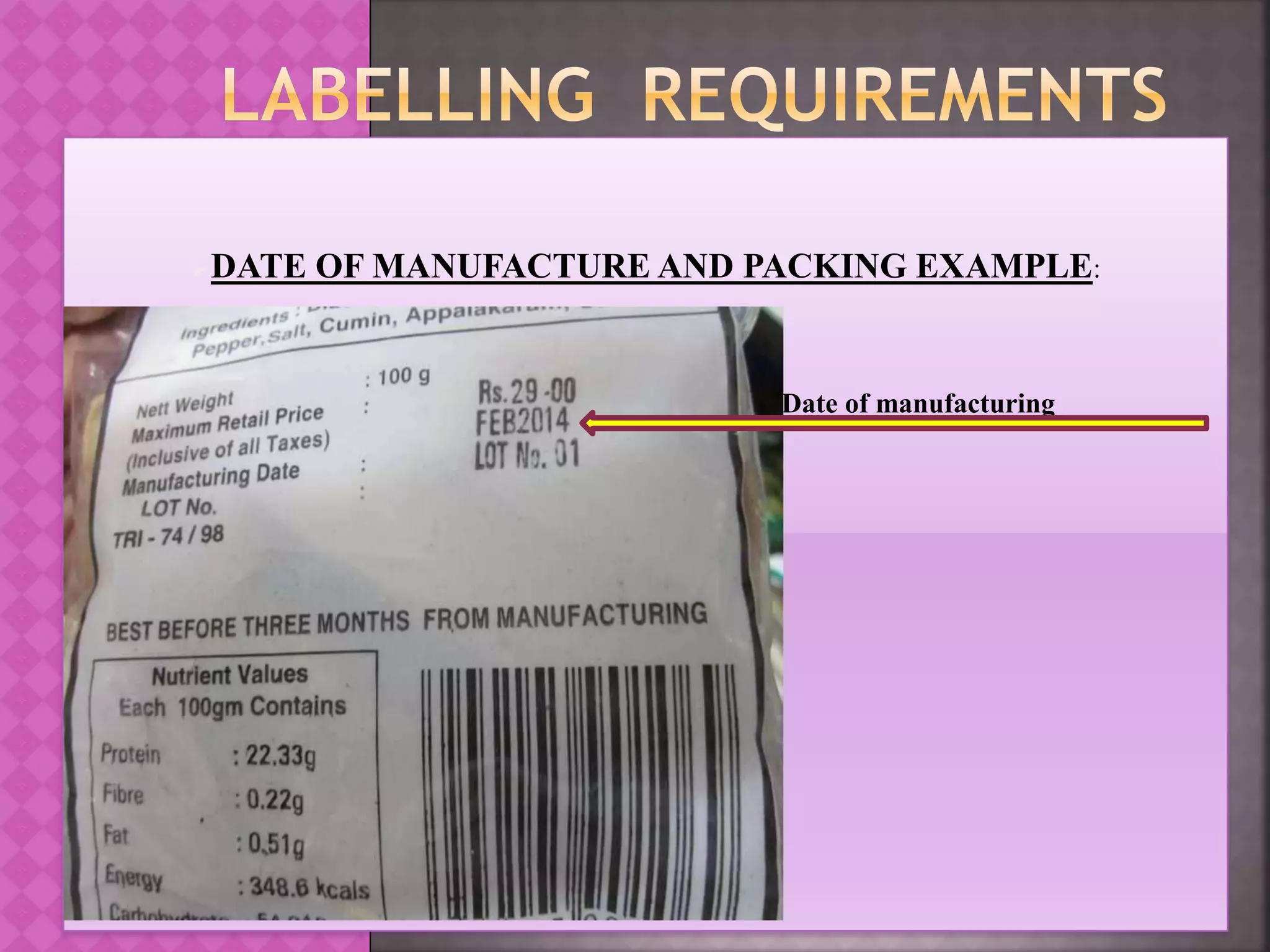 Labelling requirements | PPTX | Nutrition | Healthy Living