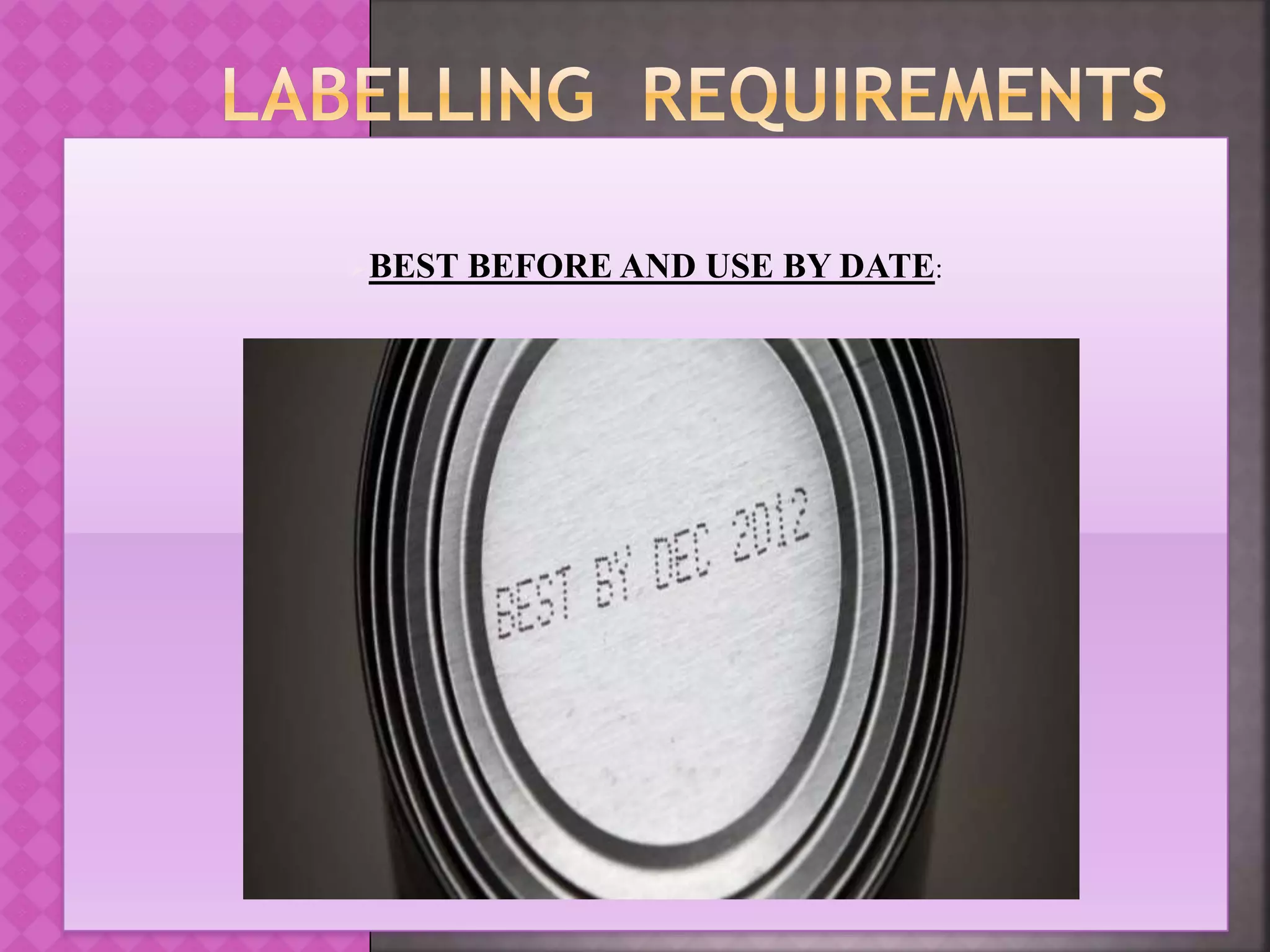 Labelling requirements | PPTX | Nutrition | Healthy Living