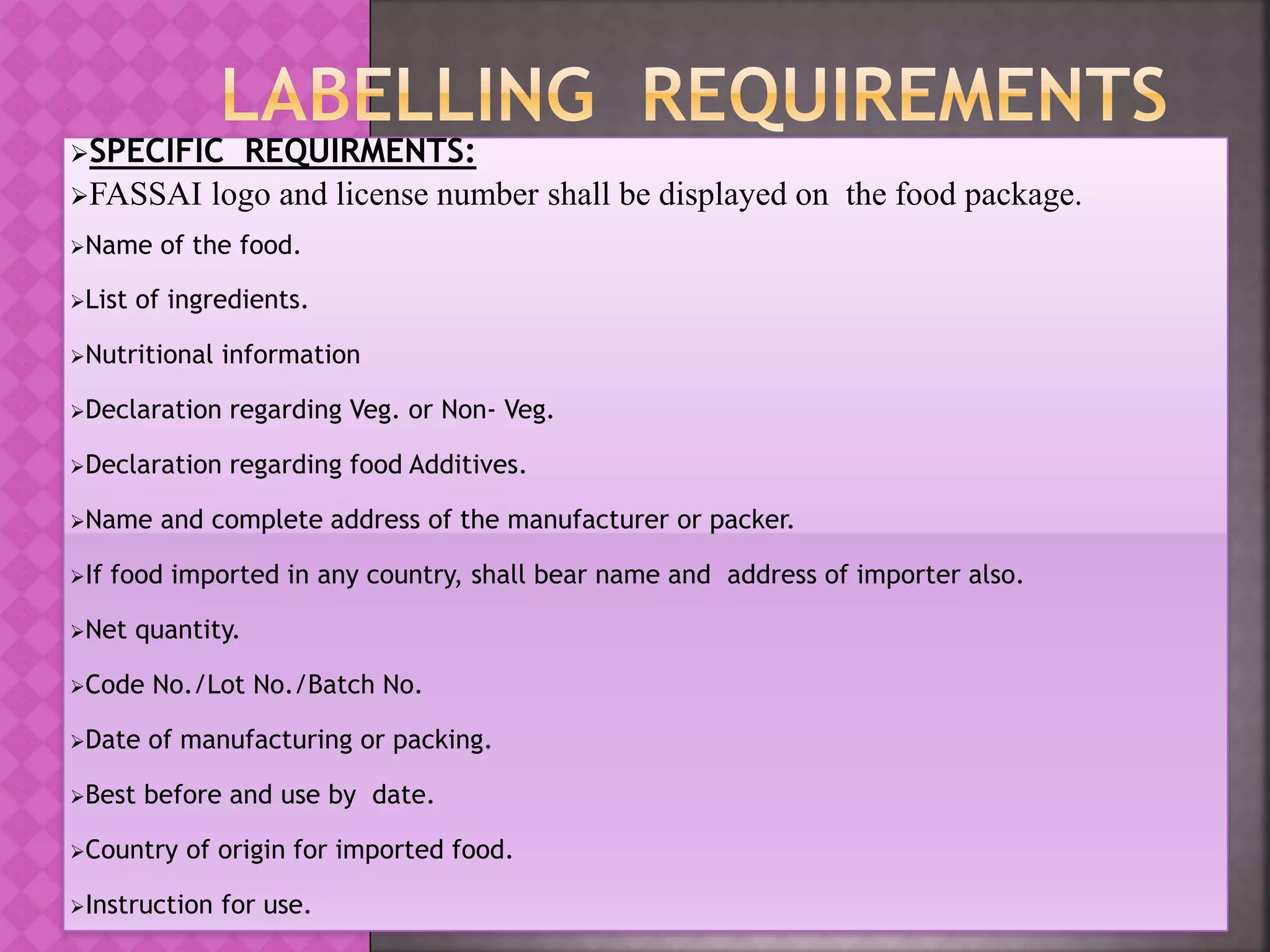 Labelling requirements | PPTX