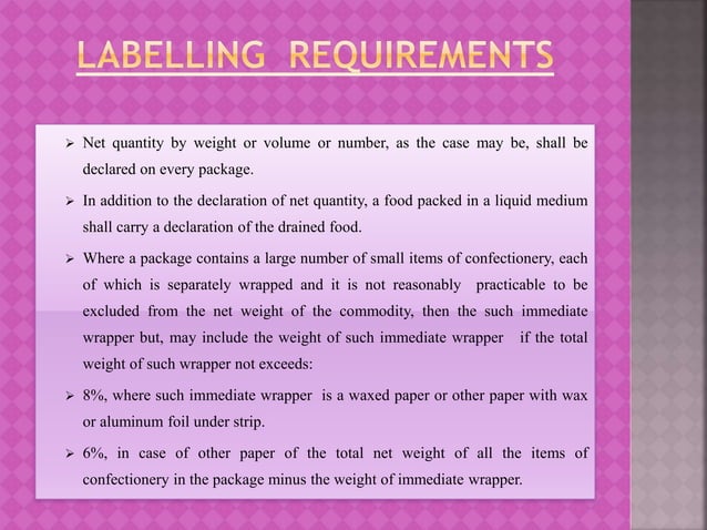 Labelling requirements | PPTX | Nutrition | Healthy Living