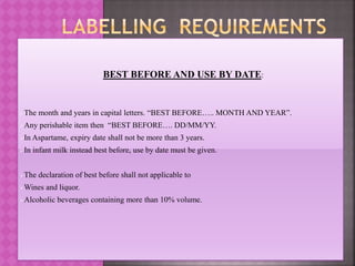 Labelling requirements | PPTX