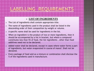 Labelling requirements | PPTX