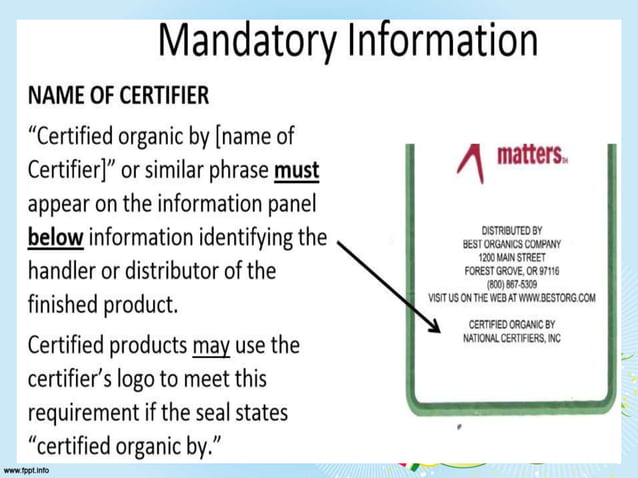 ORGANIC LABELLING REQUIREMENTS AS PER NPOP, NOP, EU, PRIVATE LABELLING ...