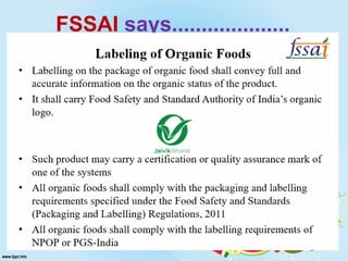 ORGANIC LABELLING REQUIREMENTS AS PER NPOP, NOP, EU, PRIVATE LABELLING ...