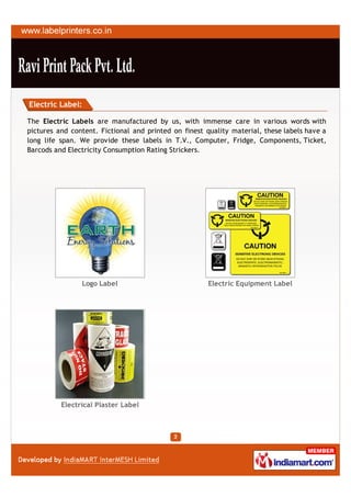 Ravi Print Pack Private Limited, New Delhi, Labels | PDF