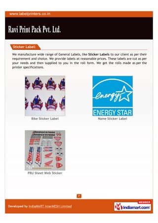 Ravi Print Pack Private Limited, New Delhi, Labels | PDF