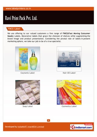 Ravi Print Pack Private Limited, New Delhi, Labels | PDF