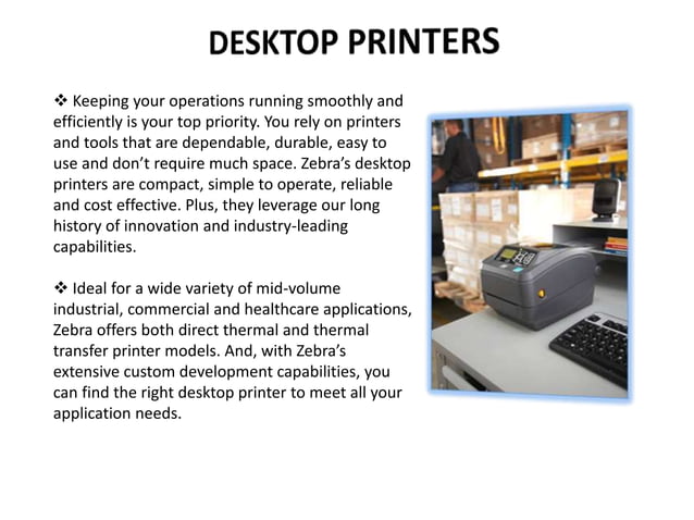 Desktop & Industrial Label printers ppt | PPT