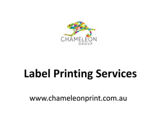 Label Printing Australia | PPT