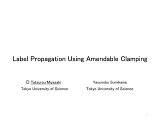 Label Propagation using Amendable Clamping | PPTX