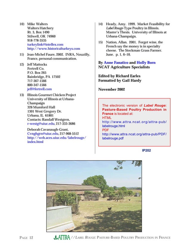 Label Rouge: Pasture-Based Poultry Production in France | PDF