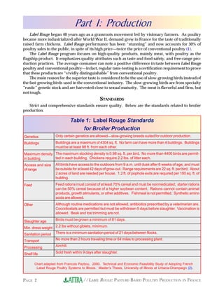 Label Rouge: Pasture-Based Poultry Production in France | PDF