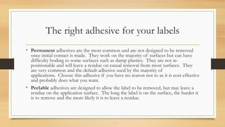 Labels and Adhesives | PPTX | Chemistry | Science