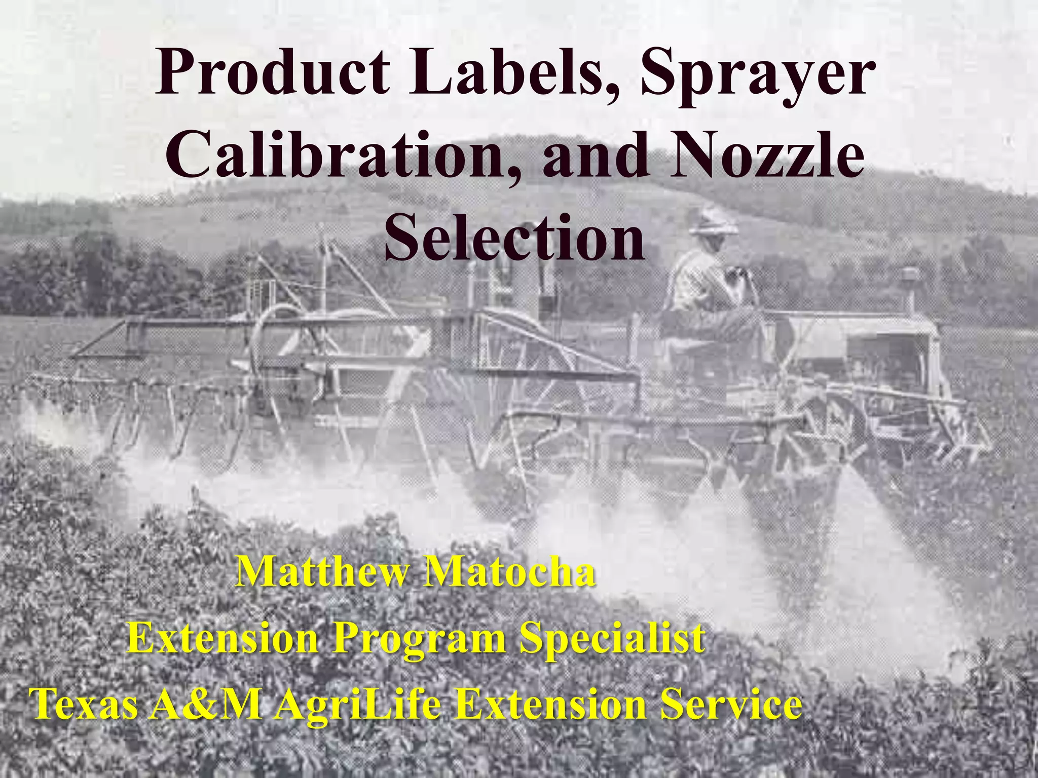 Labels, Calibration and Nozzles - Matthew Motocha | PPTX