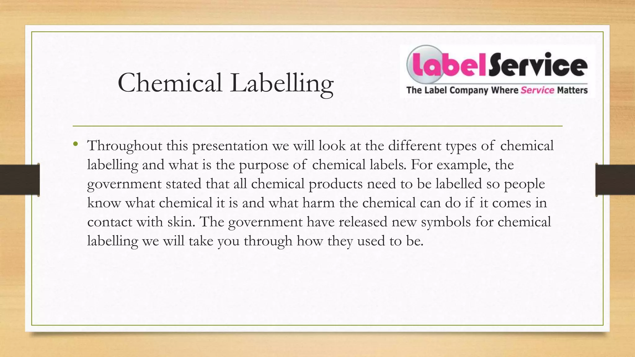 Label service presentation chemical labelling | PPTX