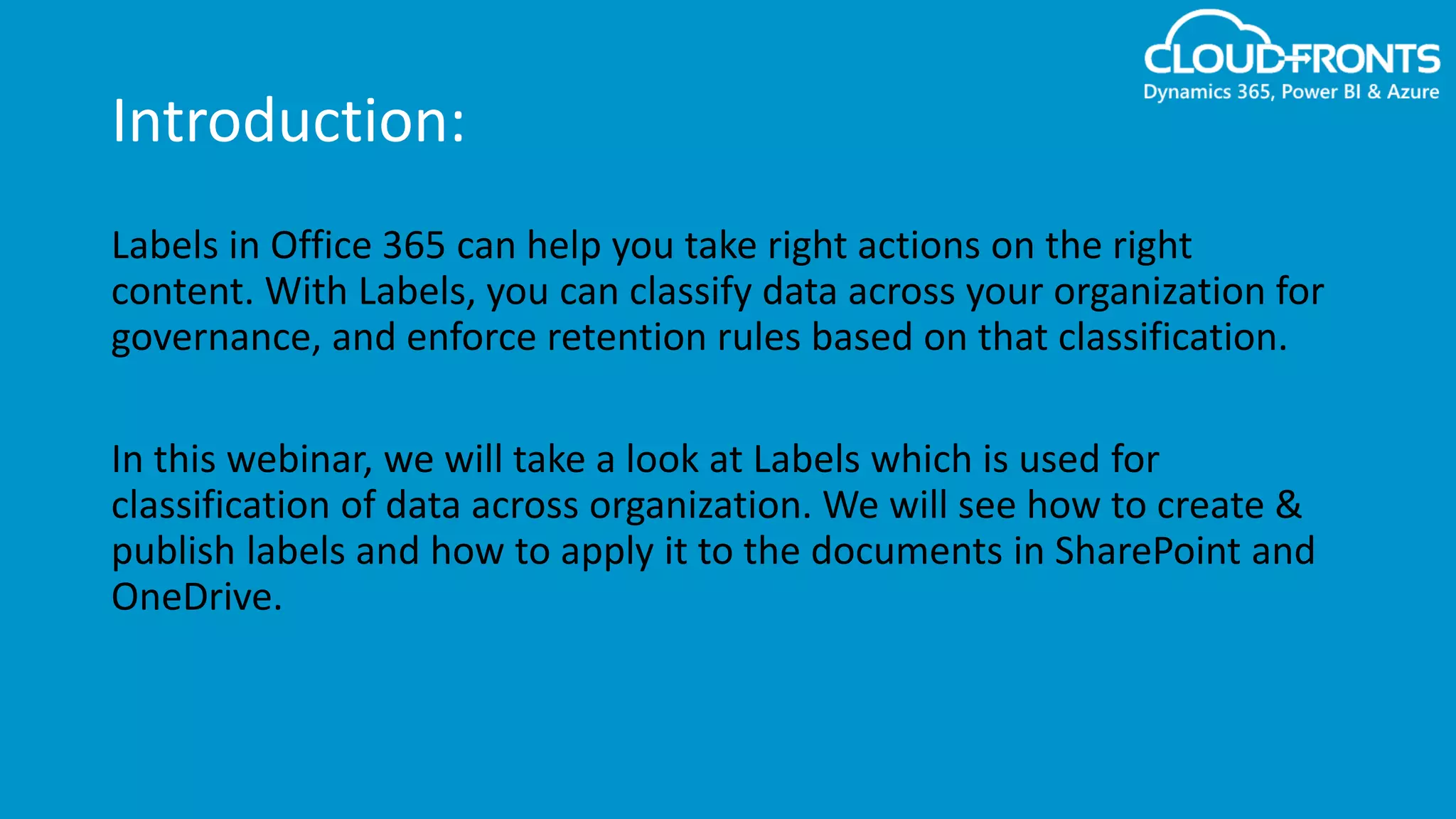 Labels in Office 365 | PPTX