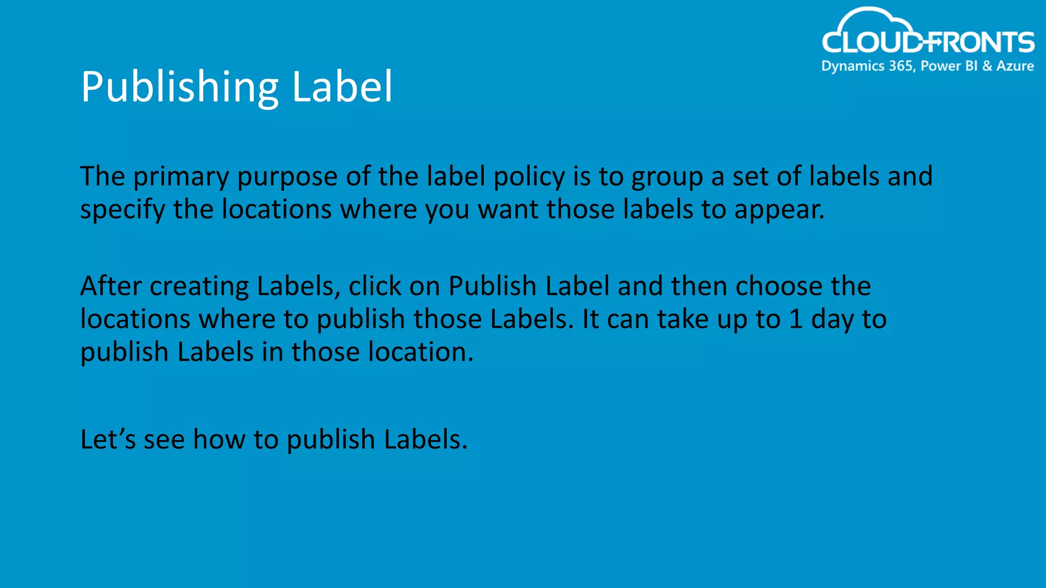 Labels in Office 365 | PPTX