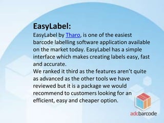 Label Software Comparison Guide | PPTX