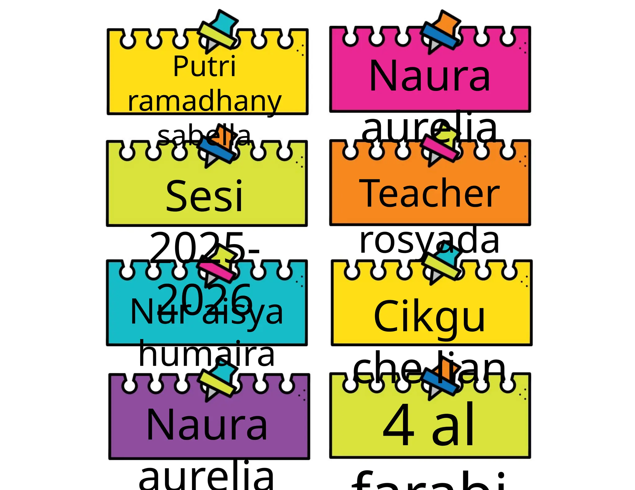 sampel template label nama murid boleh edit | PPTX