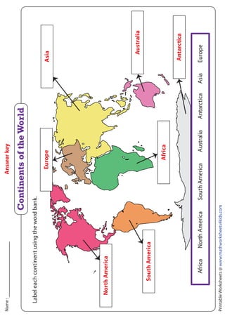 Label the continents | PDF