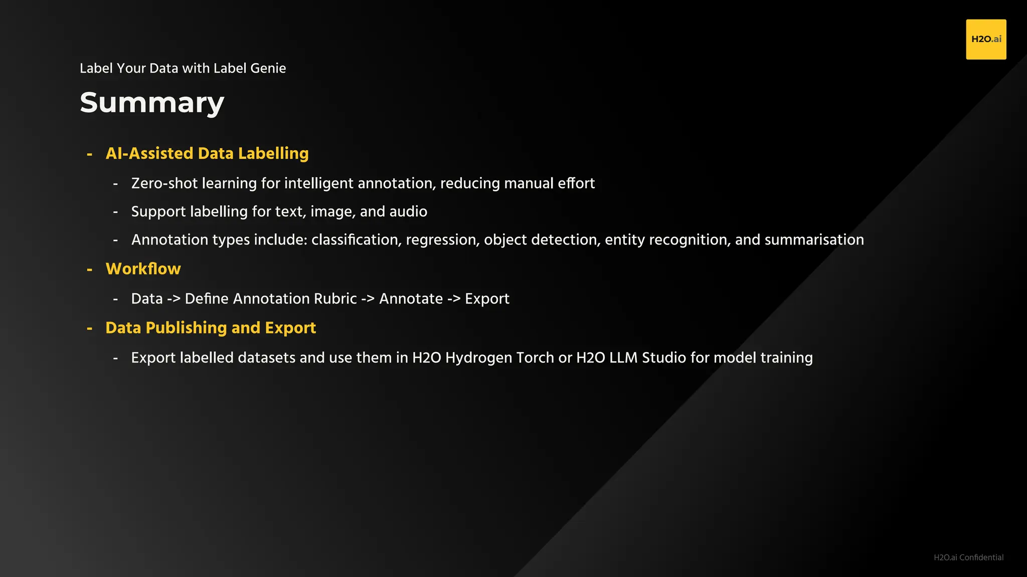 H2O Label Genie Starter Track - Support Presentation | PDF