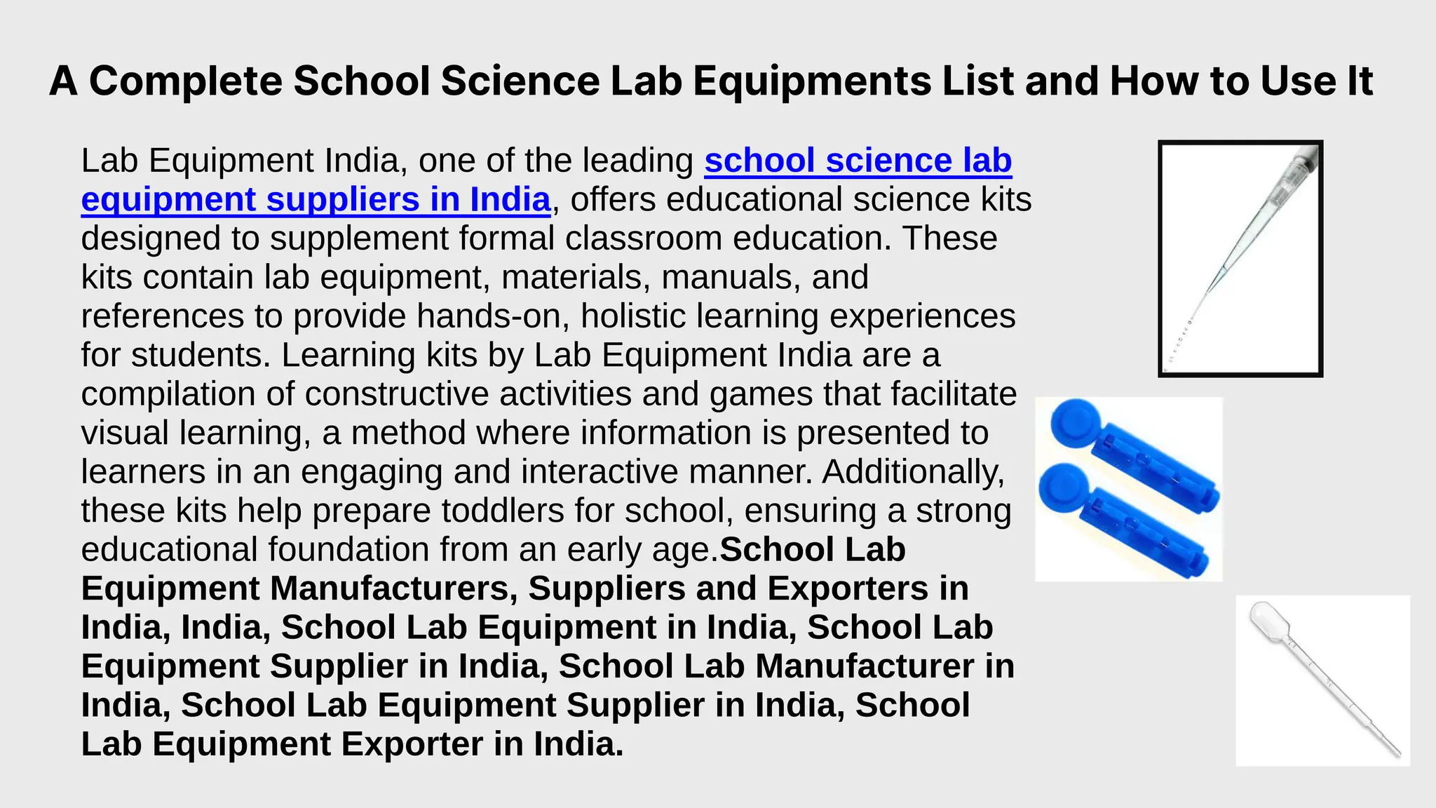 School Science Lab Equipments List here. | PPTX